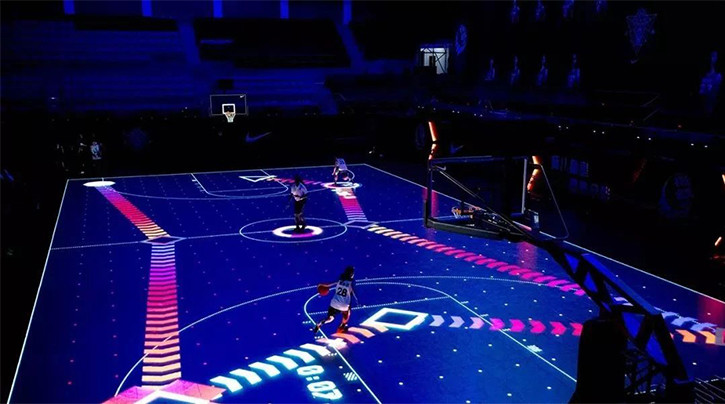 LED screen to replace the backboard and floor? Basketball court ...