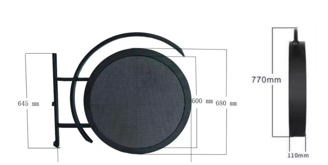 Outdoor P4mm HD LED Display Circular Advertising Screen with Front ...