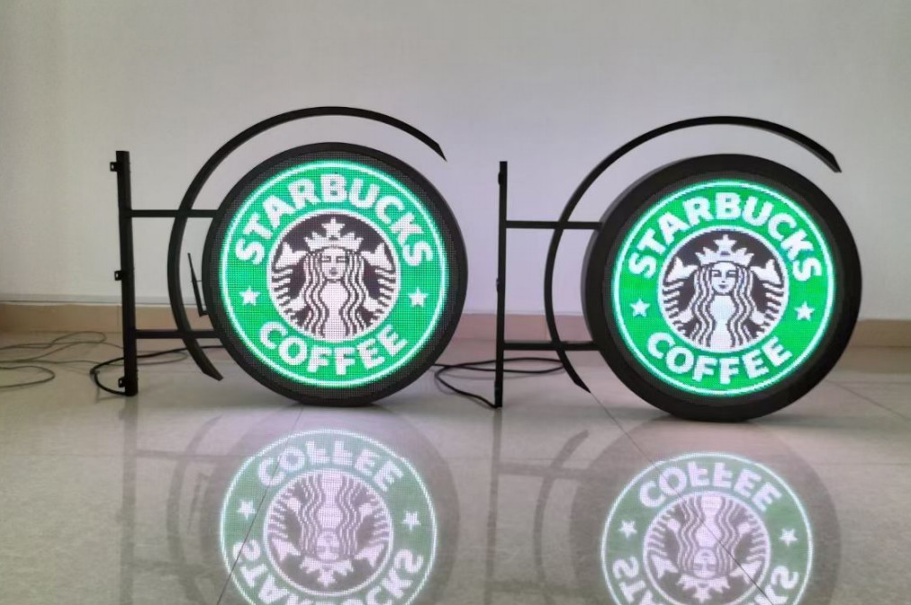 Outdoor Store Round LED SignP4 5000 nits Double Sides Waterproof LOGO ...