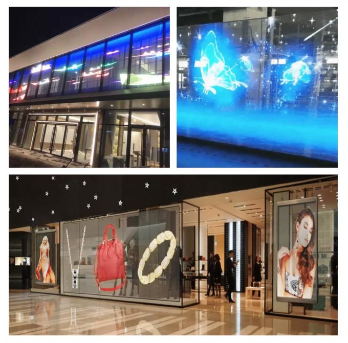 Transparent LED Mesh P10mm Film Type Self Adhesive LED Mesh Screen Outdoor